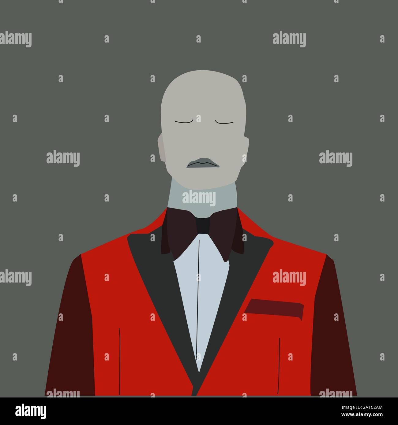 Man wearing smoking, illustration, vector on white background Stock ...