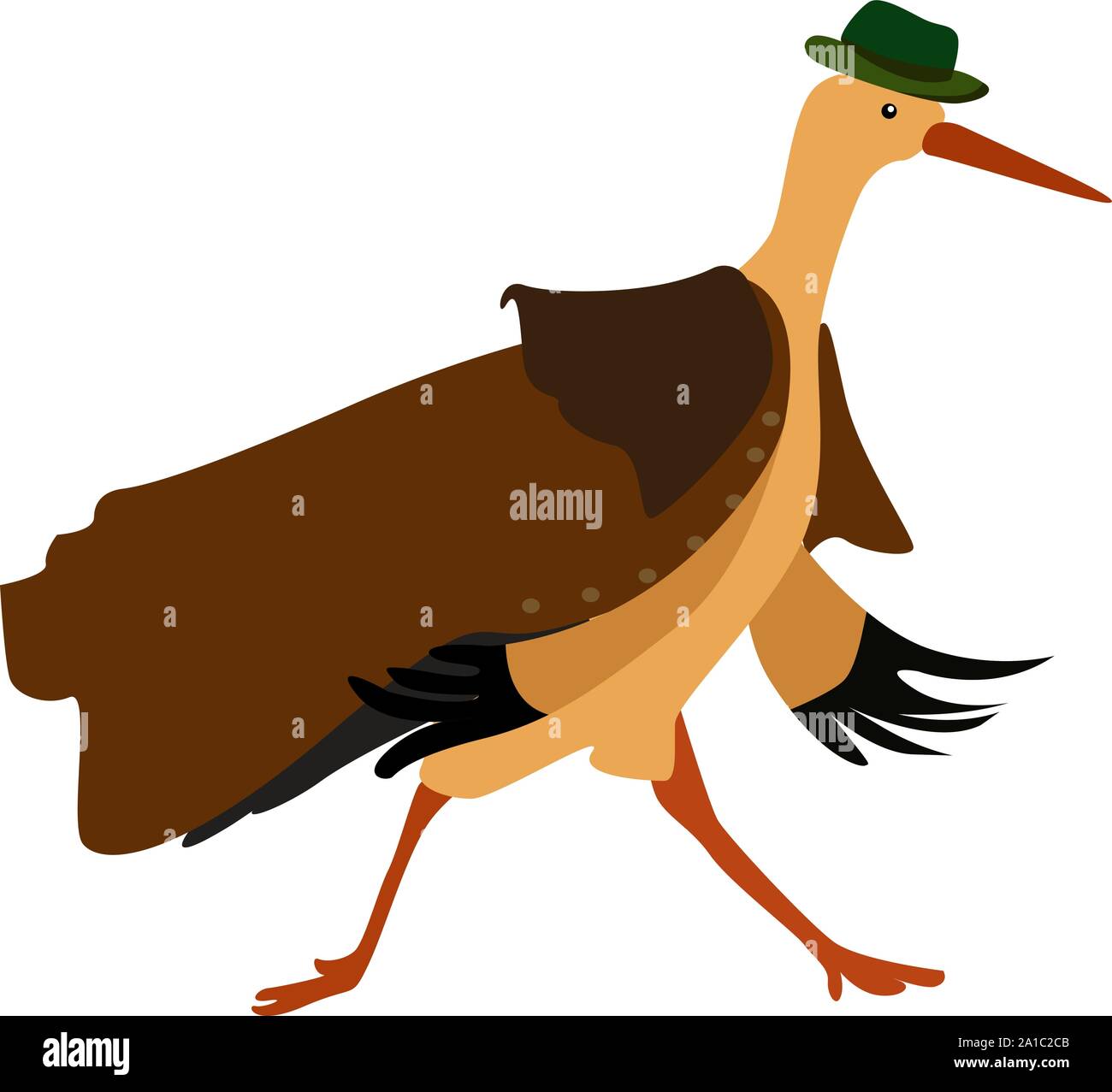 Stork, illustration, vector on white background Stock Vector Image ...