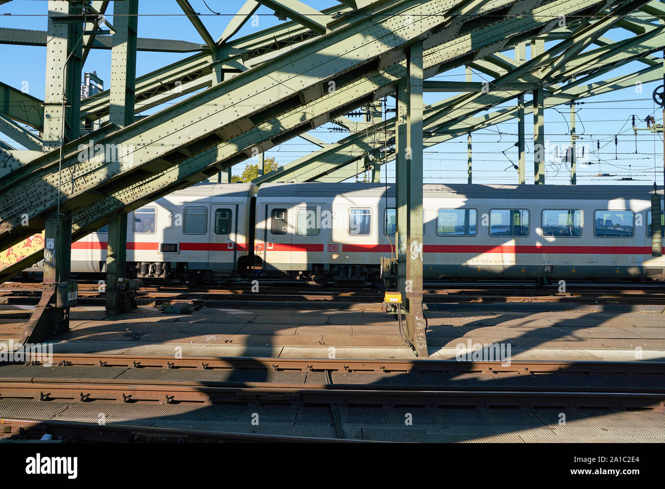 COLOGNE, GERMANY - CIRCA SEPTEMBER, 2018: a train seen on the ...