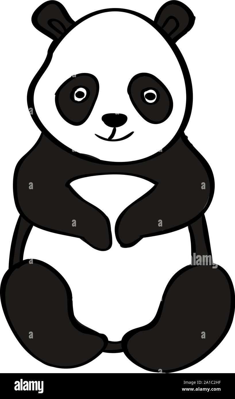 Fat panda, illustration, vector on white background Stock Vector Image ...