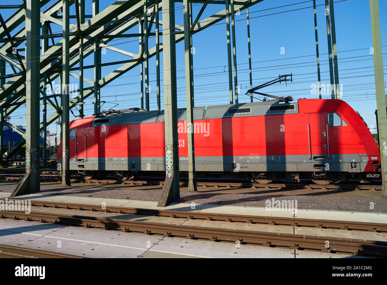 COLOGNE, GERMANY - CIRCA SEPTEMBER, 2018: a train seen on the ...