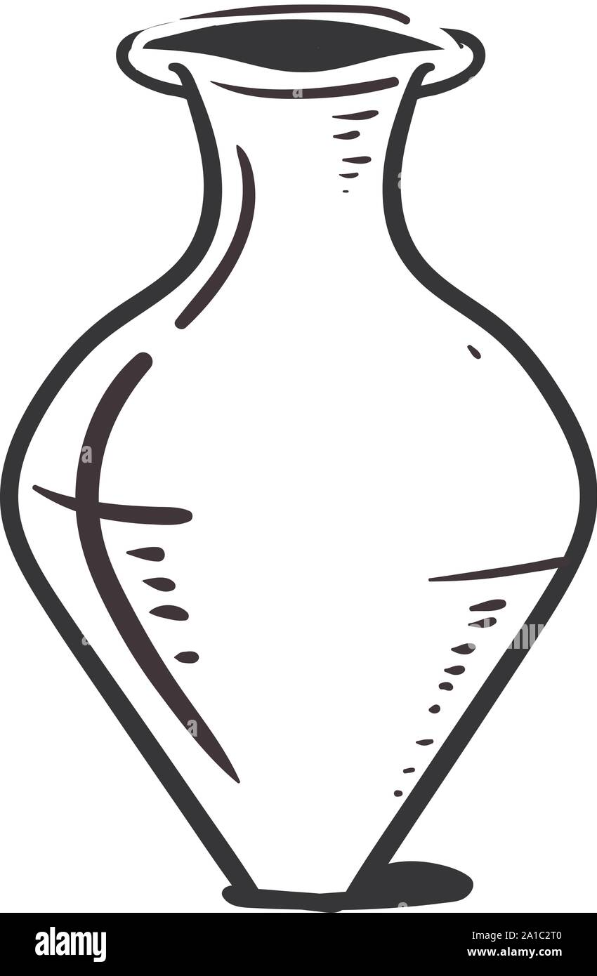 Vase drawing, illustration, vector on white background Stock Vector ...
