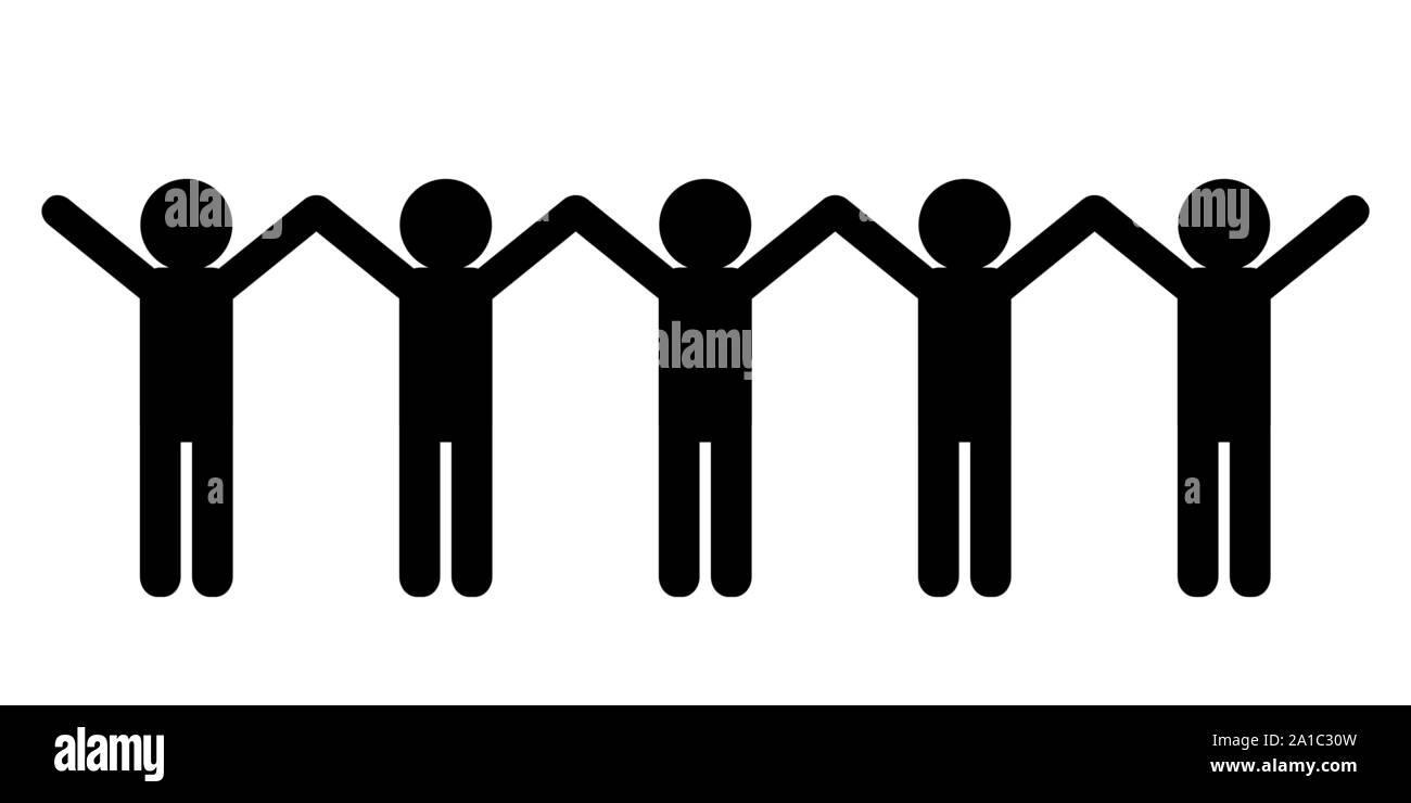 Paper people isolated on white background vector. Team concept Stock ...