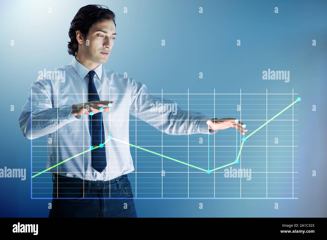The businessman controlling the market with strings Stock Photo - Alamy