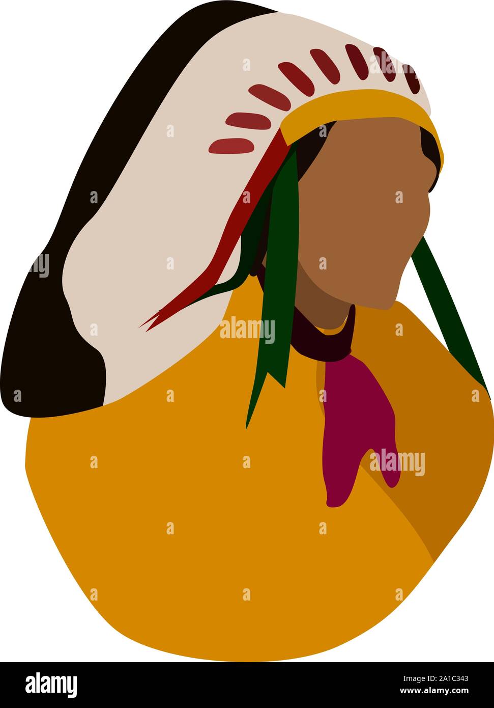 Wild indian, illustration, vector on white background Stock Vector ...