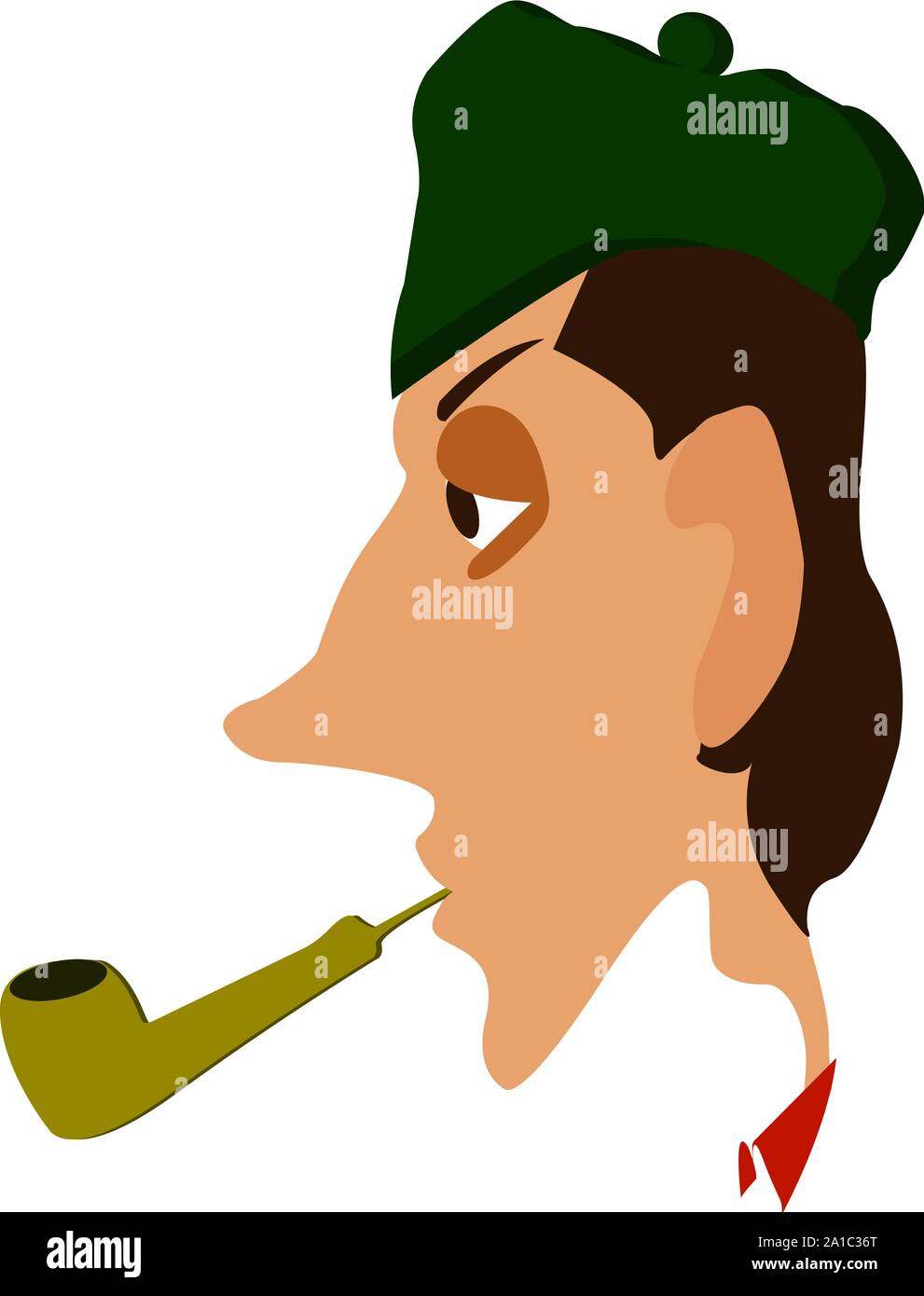 Smoker, illustration, vector on white background Stock Vector Image ...