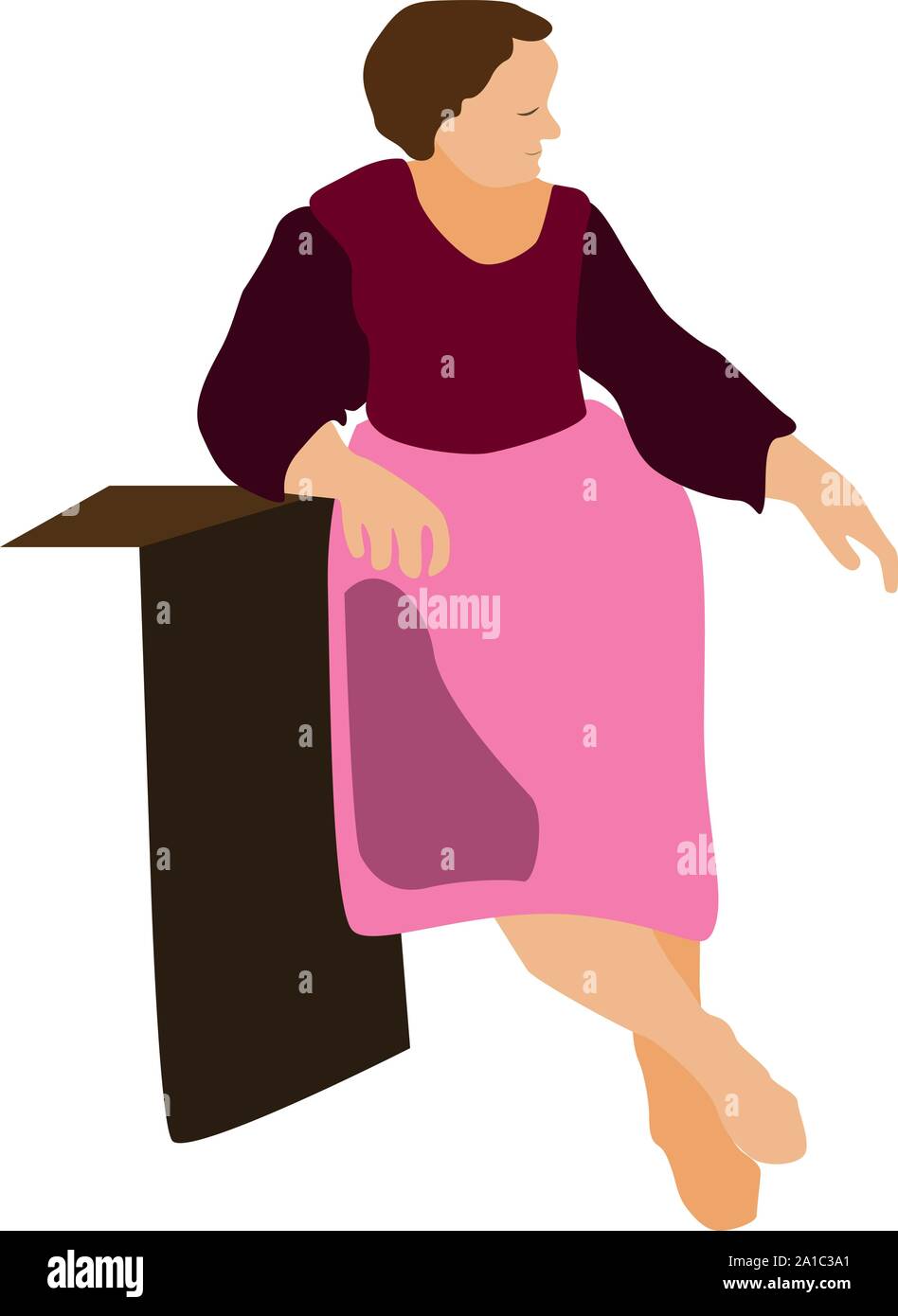 Standing woman, illustration, vector on white background Stock Vector ...