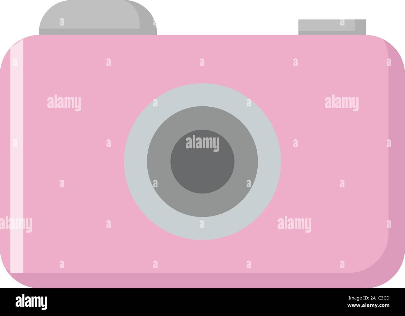 Pink camera, illustration, vector on white background Stock Vector ...