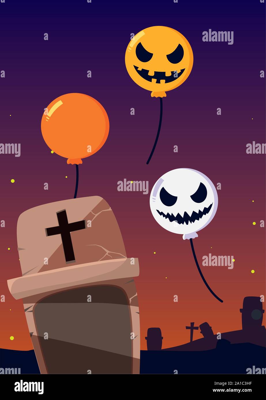 Balloon in cemetery Stock Vector Images - Alamy