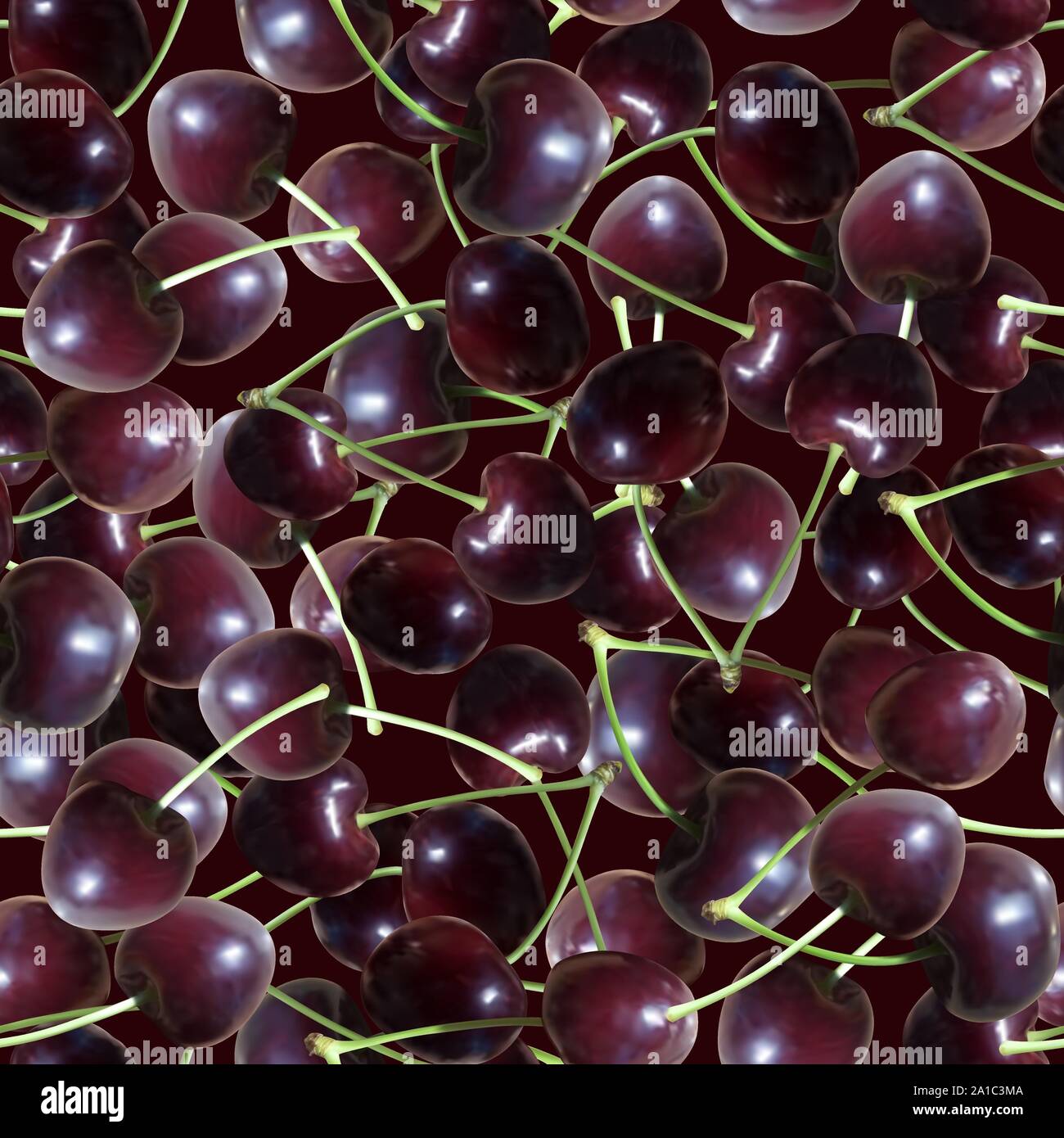 Vector seamless texture of realistic cherries or cherries with ...