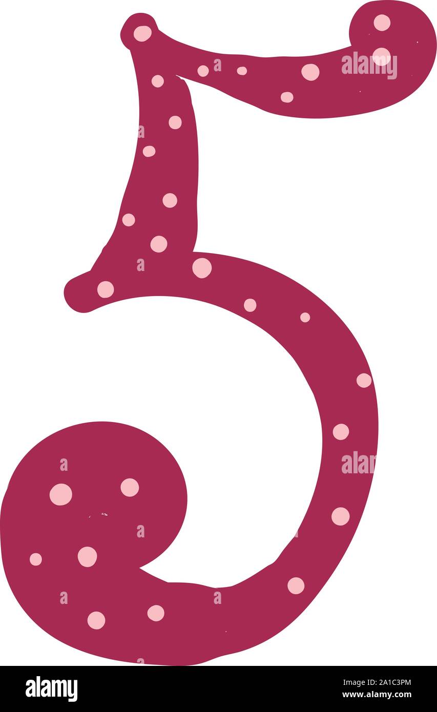Number 5, illustration, vector on white background Stock Vector Image ...
