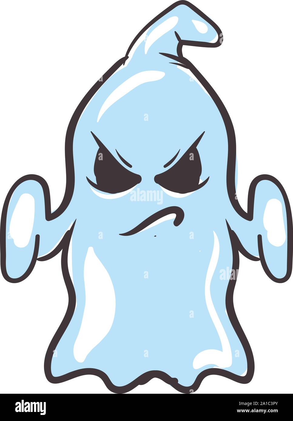 Angry ghost, illustration, vector on white background Stock Vector ...