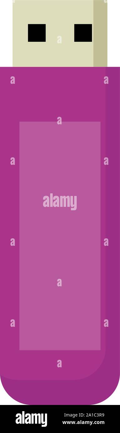 Pink flash drive, illustration, vector on white background Stock Vector ...