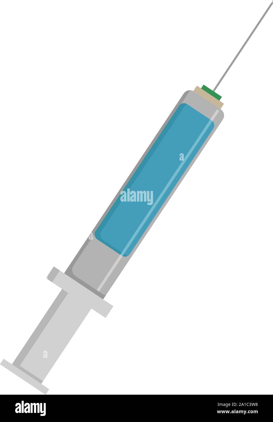 Syringe, illustration, vector on white background Stock Vector Image ...
