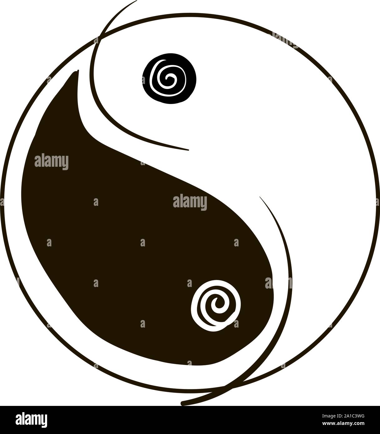 Yin yang, illustration, vector on white background Stock Vector Image ...