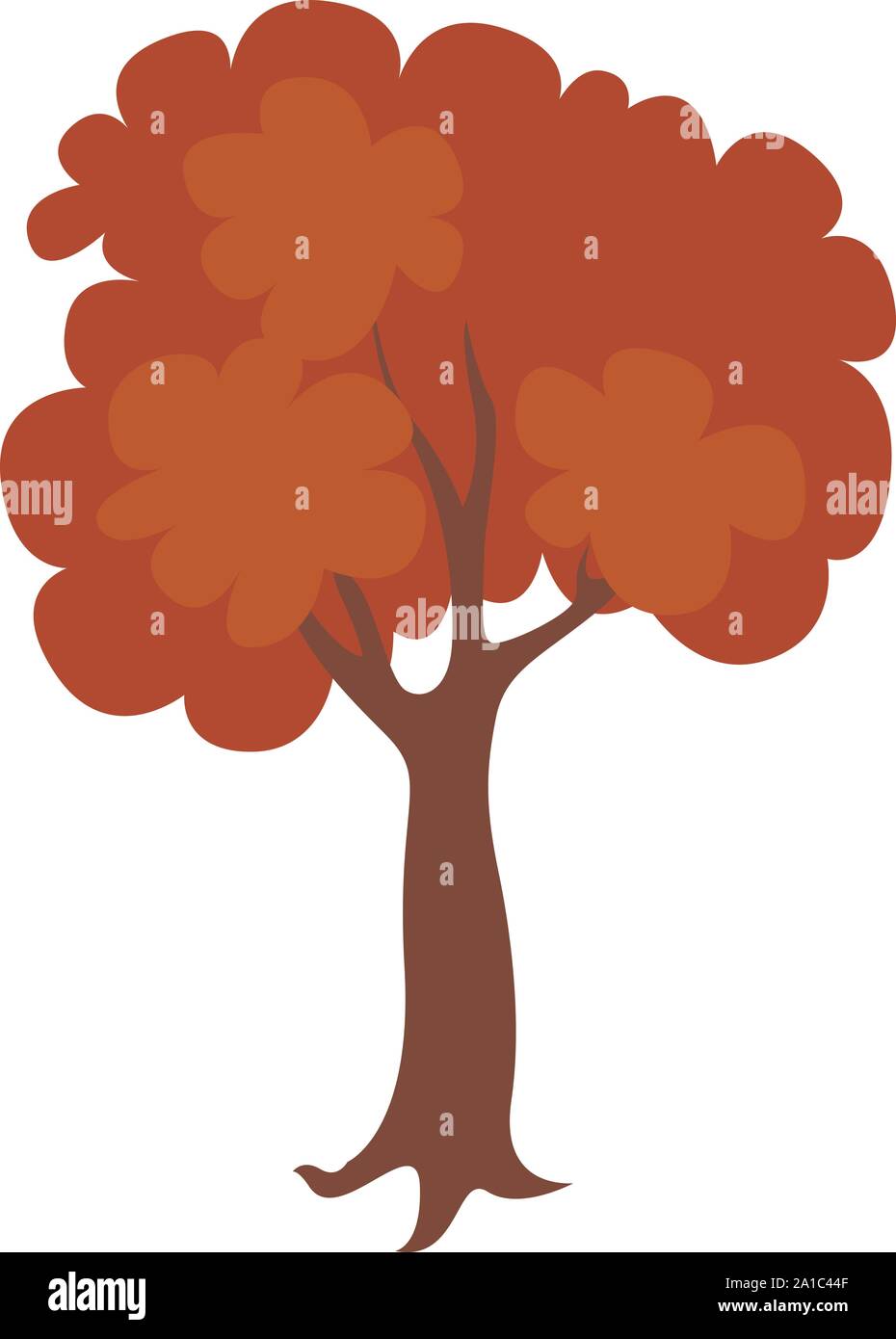 Red tree, illustration, vector on white background Stock Vector Image ...