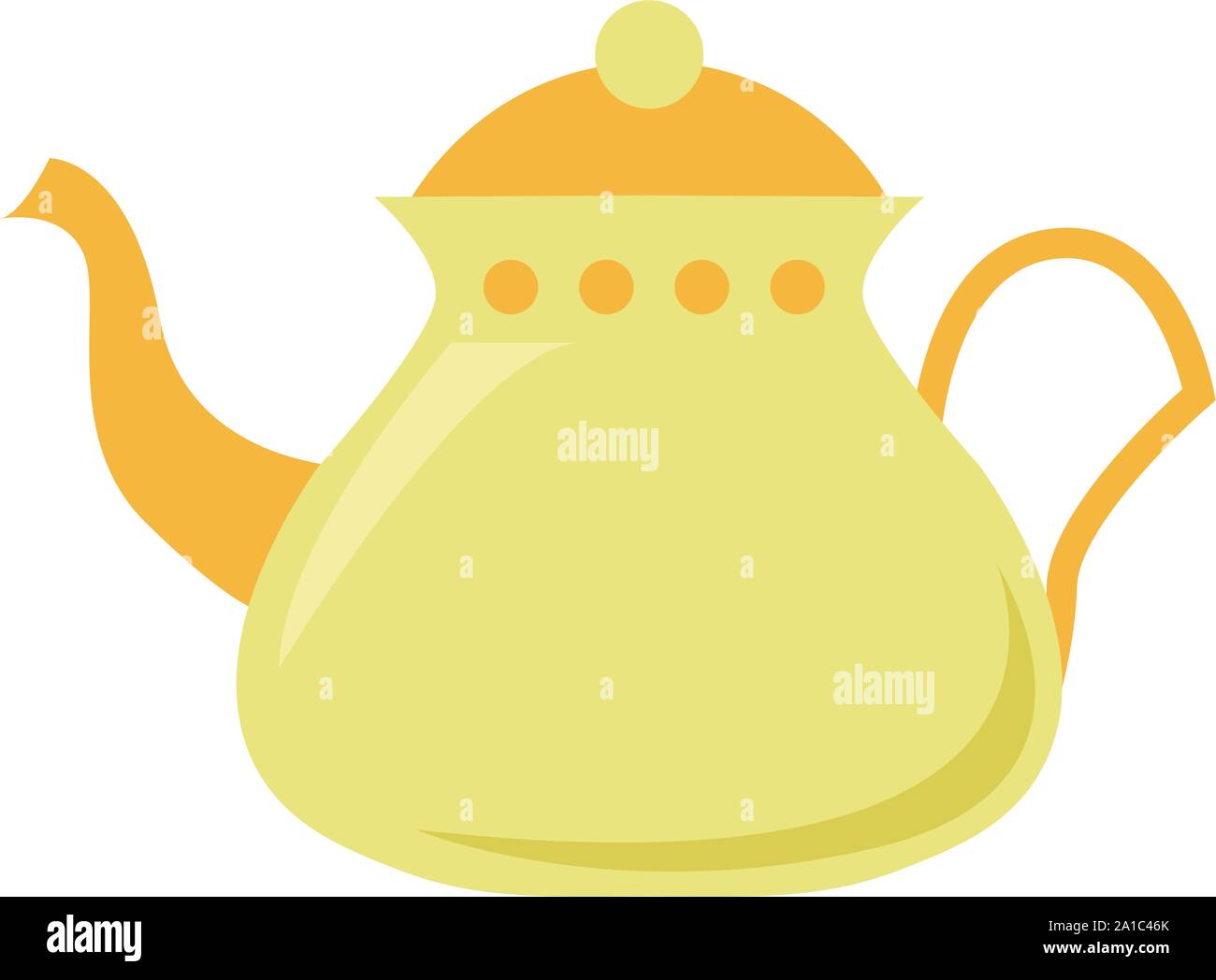 Yellow teapot, illustration, vector on white background Stock Vector ...