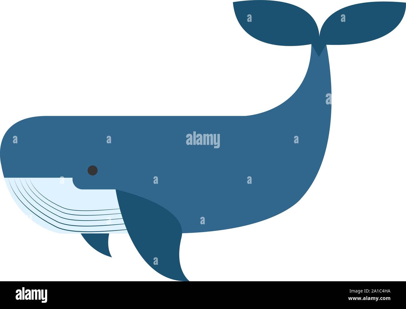 Blue whale, illustration, vector on white background Stock Vector Image ...