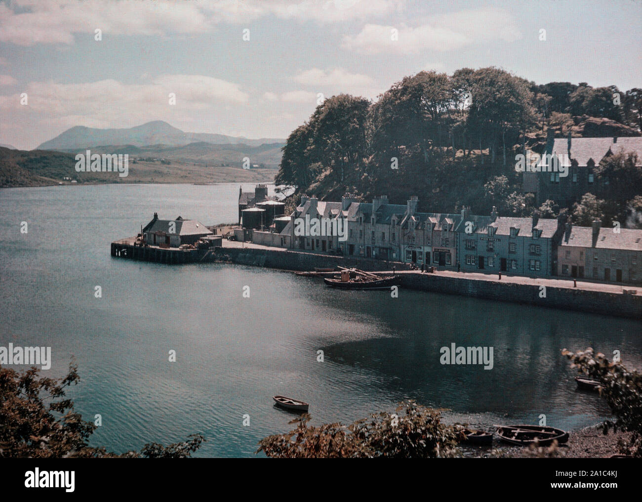 Vintage 1939 colour photograph taken of the village and harbour at ...