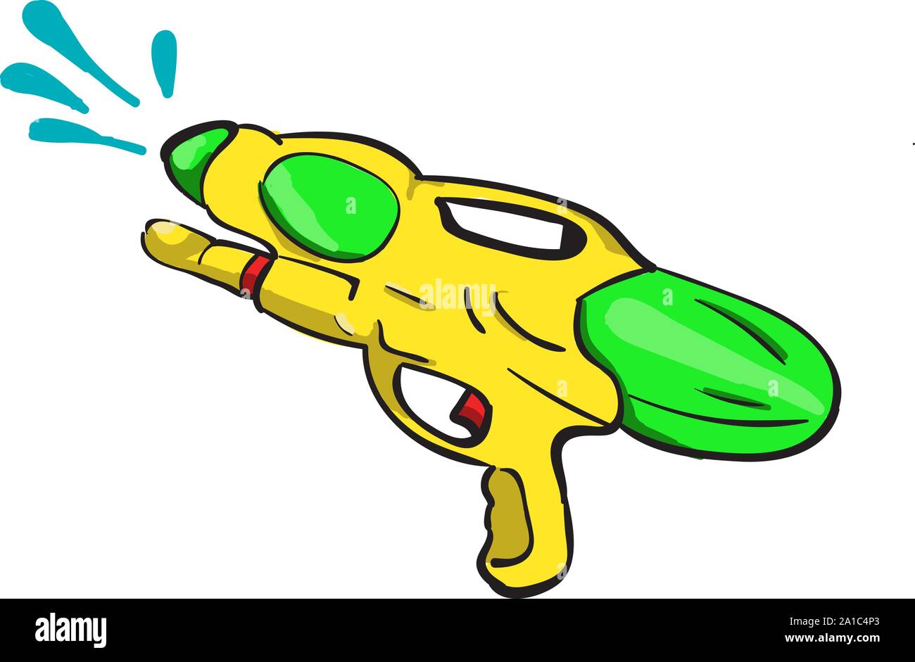 Water gun, illustration, vector on white background Stock Vector Image ...