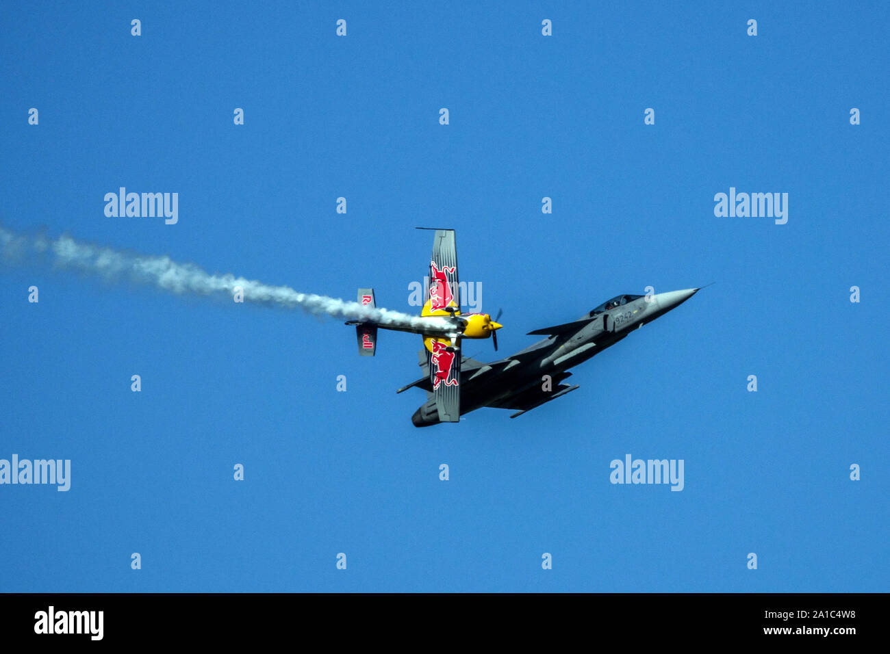 Display team, JAS-39C Gripen Saab, Extra 300, Cpt. Ivo Kardos, Martin ...