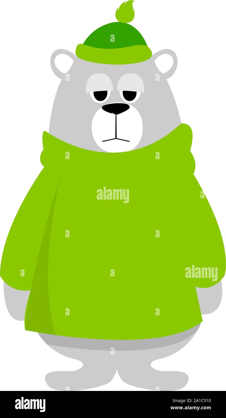 White bear, illustration, vector on white background Stock Vector Image ...