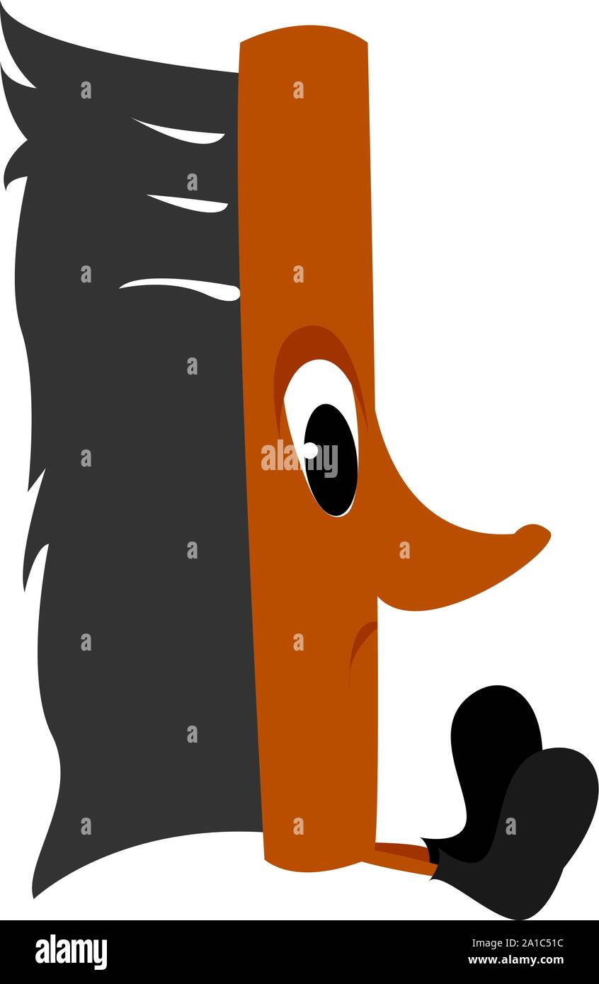 Sad brush, illustration, vector on white background Stock Vector Image ...