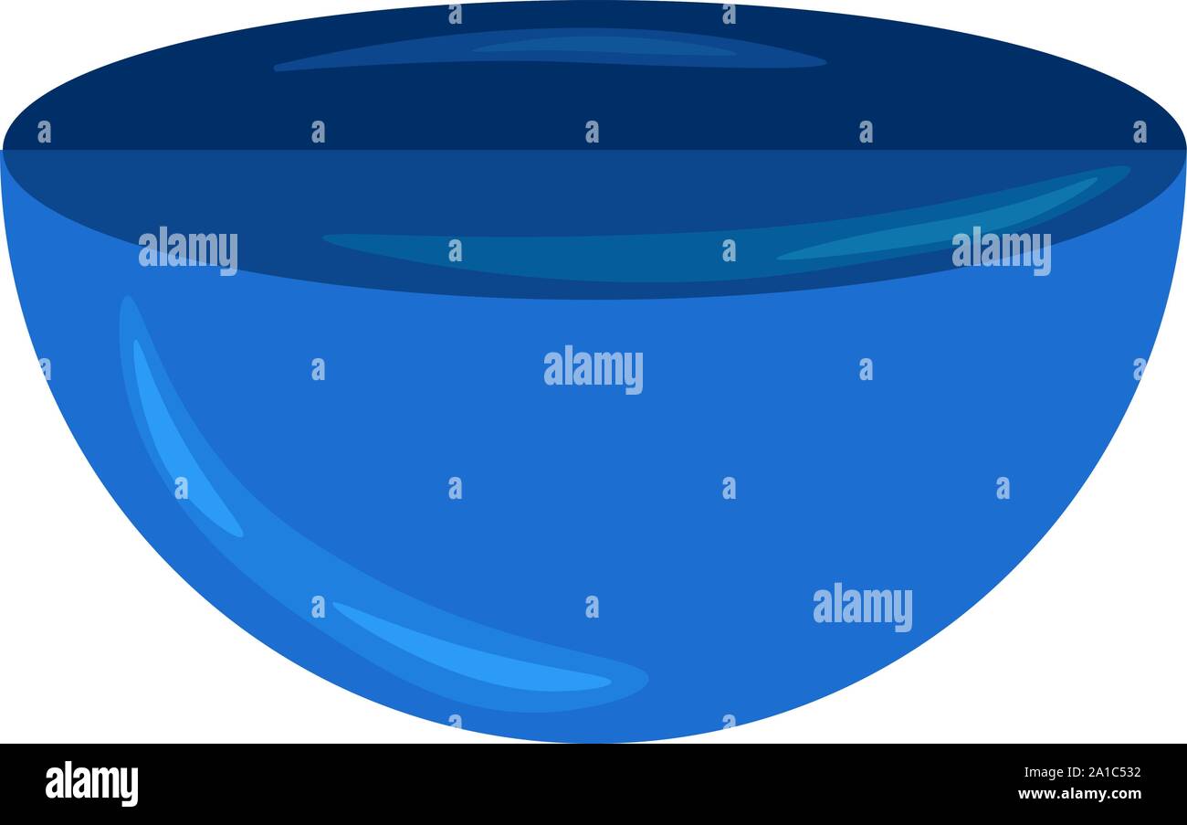 Blue bowl, illustration, vector on white background Stock Vector Image ...