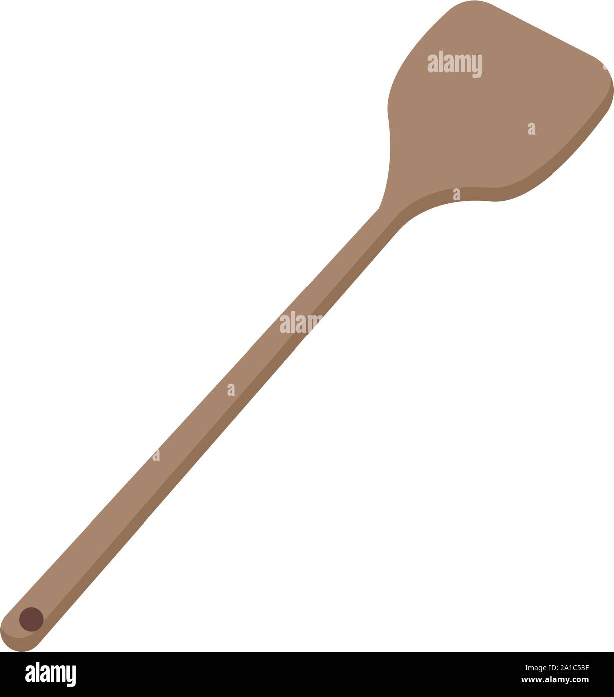 Wooden spatula, illustration, vector on white background Stock Vector ...