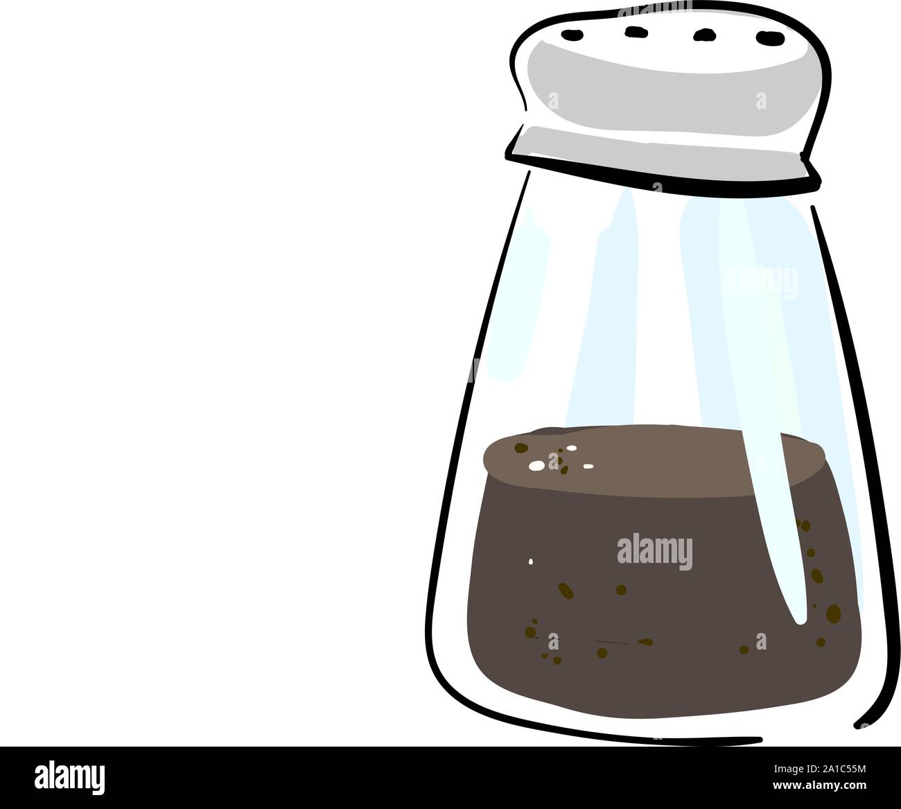 Pepper shaker, illustration, vector on white background Stock Vector ...