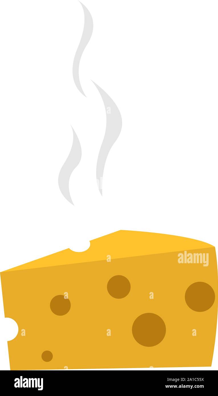 Yellow cheese, illustration, vector on white background Stock Vector ...