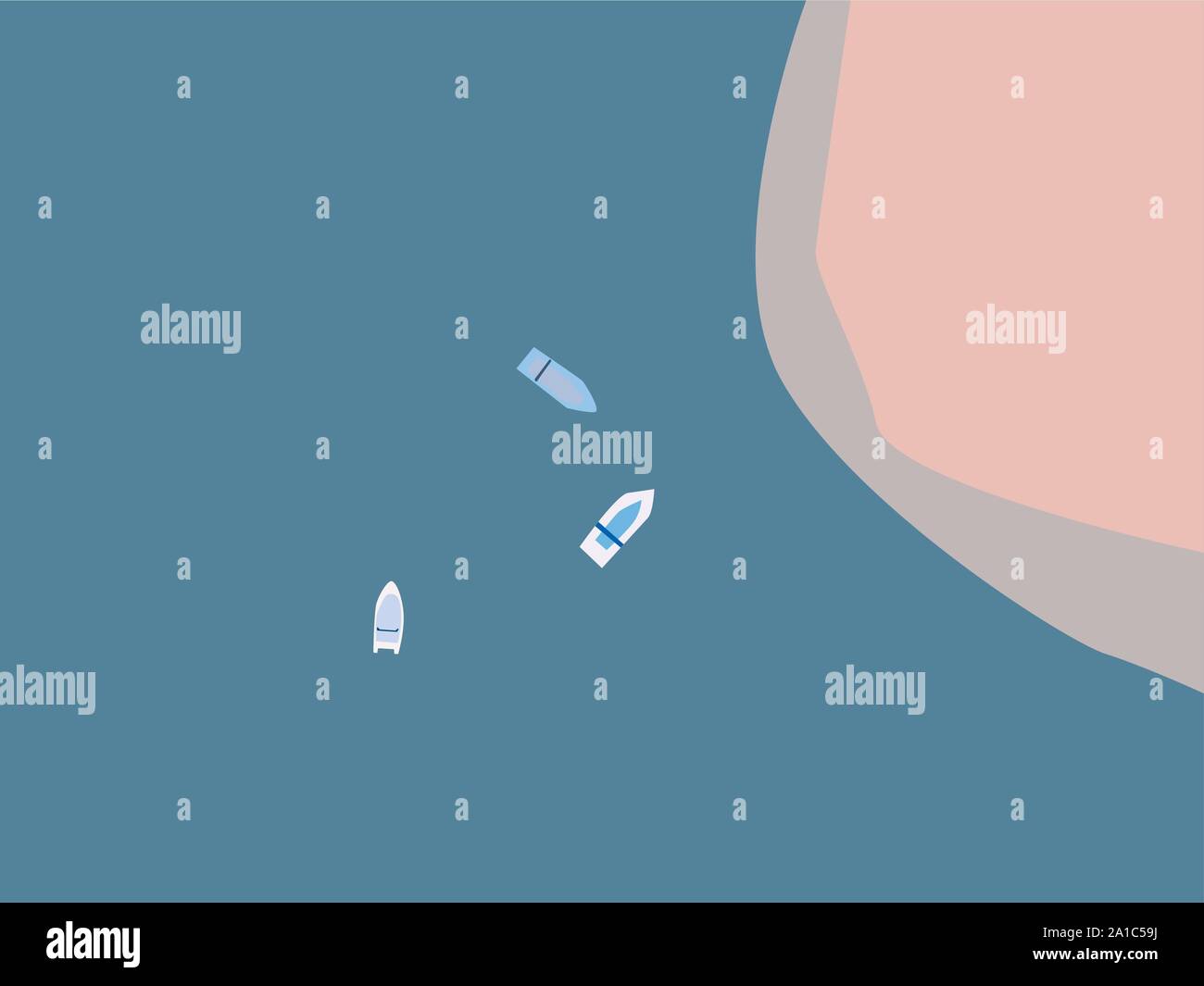 Boats on water, illustration, vector on white background Stock Vector ...