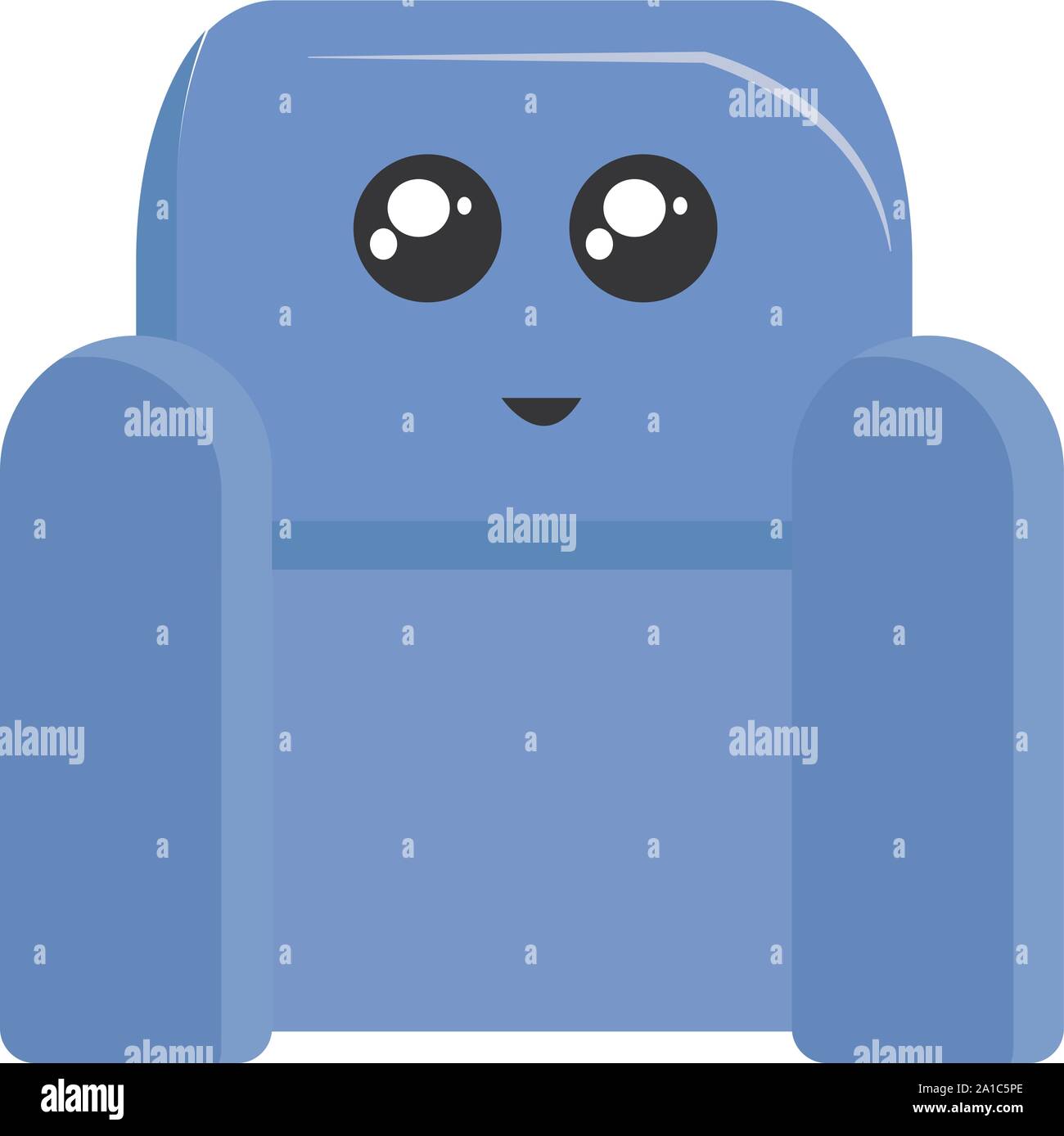 Blue armchair, illustration, vector on white background Stock Vector ...