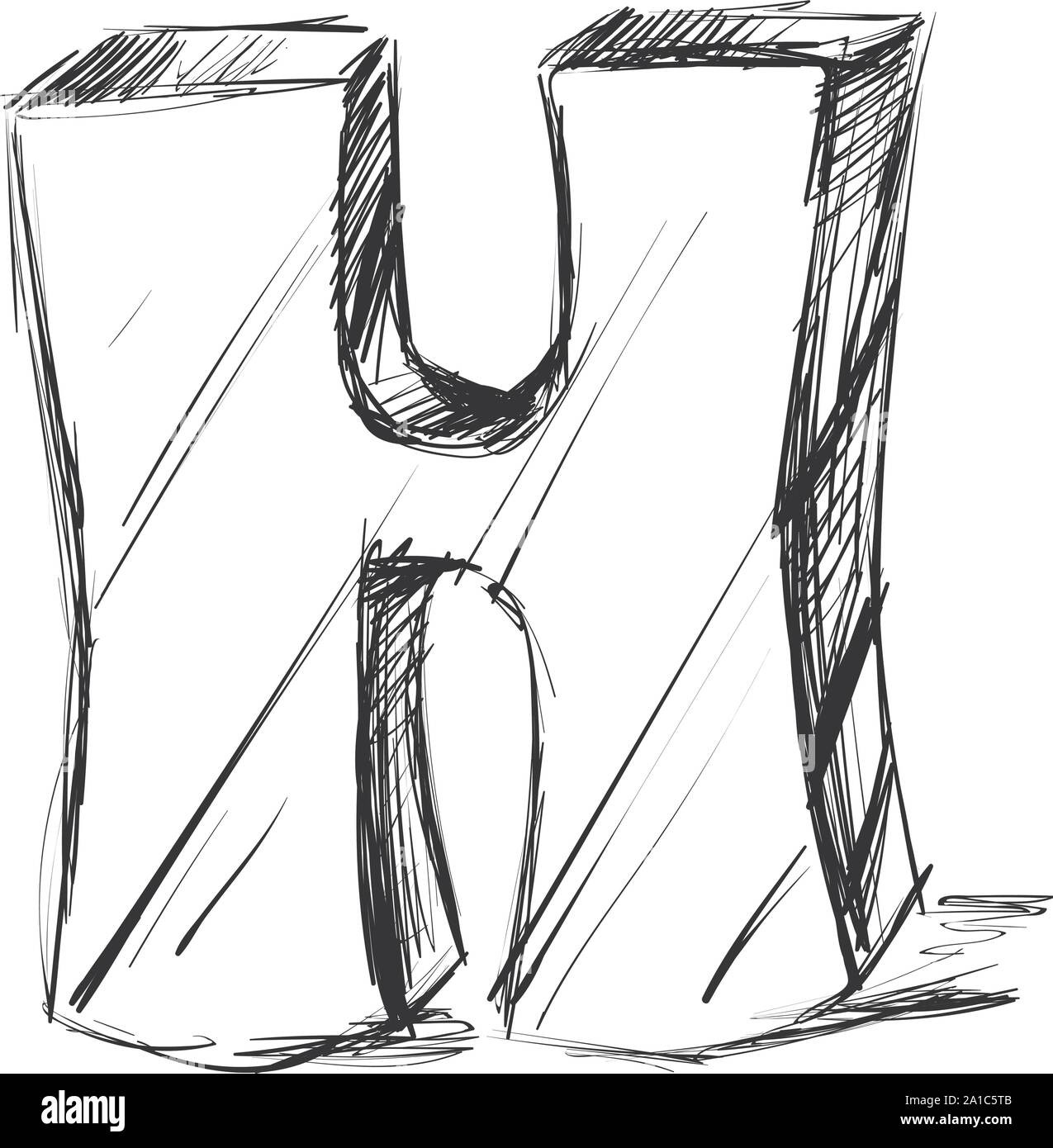 Letter H, illustration, vector on white background Stock Vector Image ...