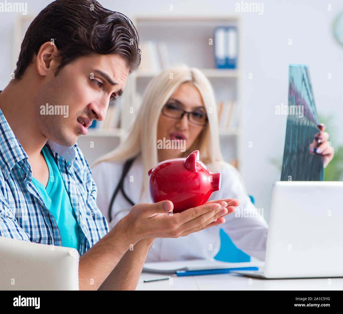 The male patient angry at expensive healthcare bill Stock Photo - Alamy