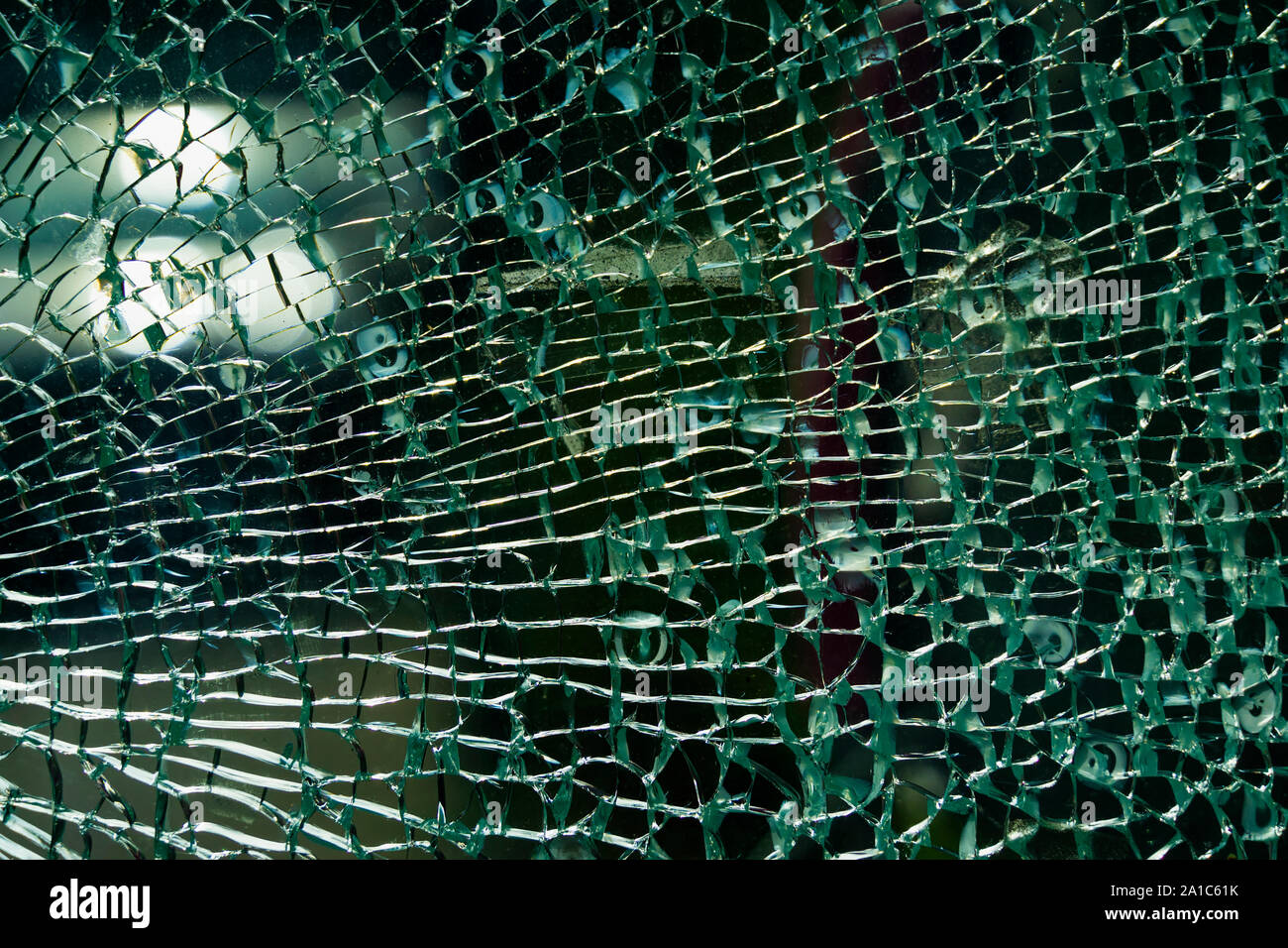 Texture of broken green glass with little cracks , abstract background ...