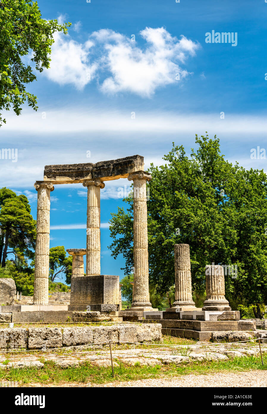The Philippeion at Olympia in Greece Stock Photo - Alamy