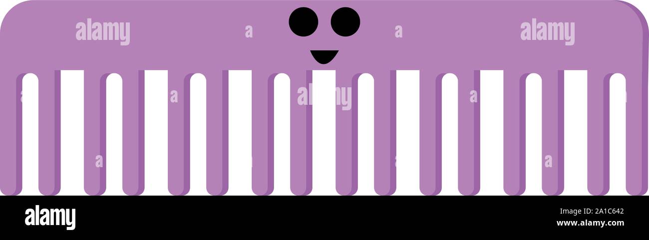 Purple comb, illustration, vector on white background Stock Vector ...