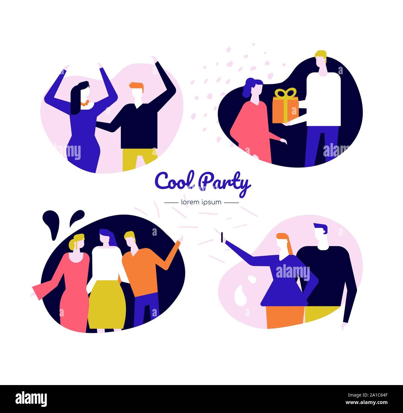 Cool party web banner flat vector template Stock Vector Image & Art - Alamy