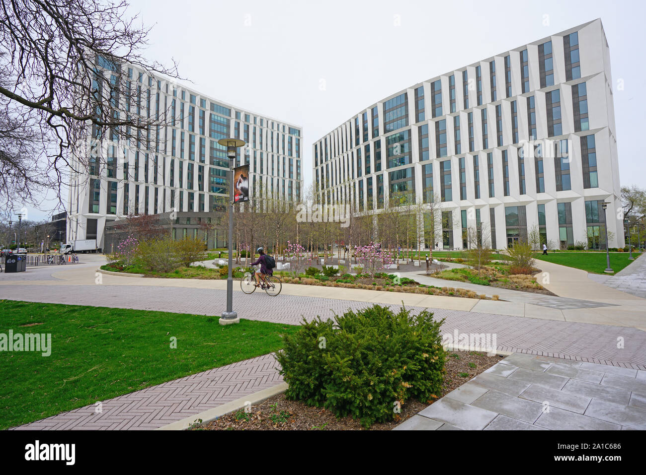 CHICAGO, IL -26 APR 2019- View of the Gothic campus of the University ...