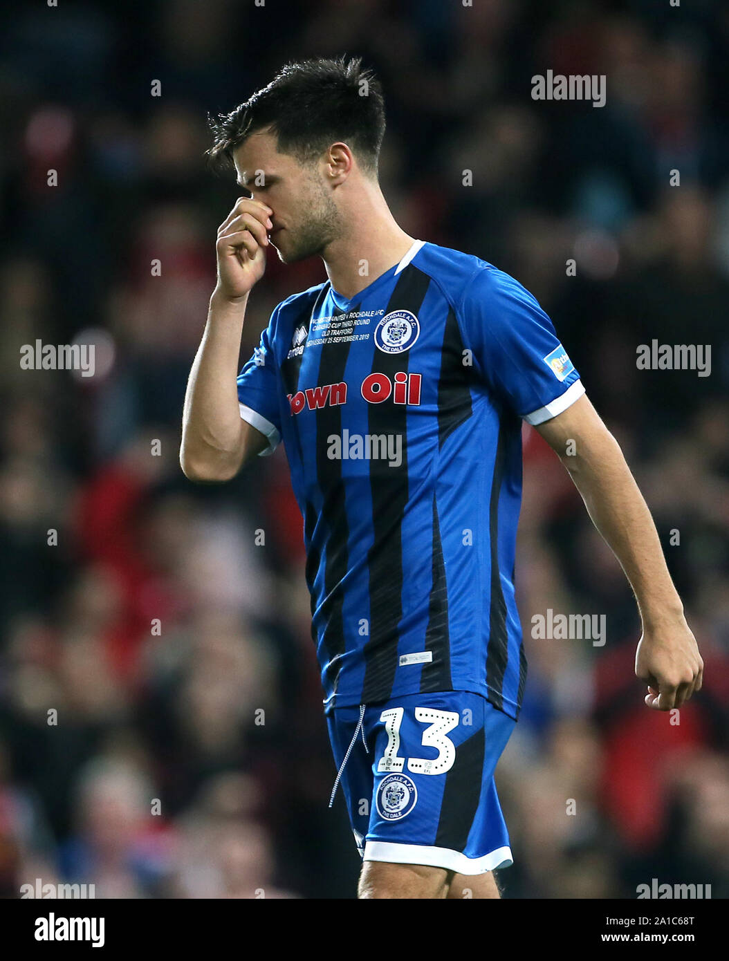 Rochdale's Jimmy Keohane rues his missed penalty kick during the ...