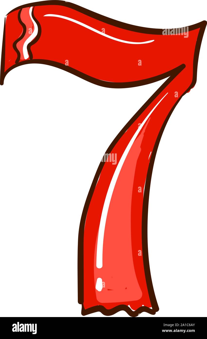Number 7, illustration, vector on white background Stock Vector Image ...