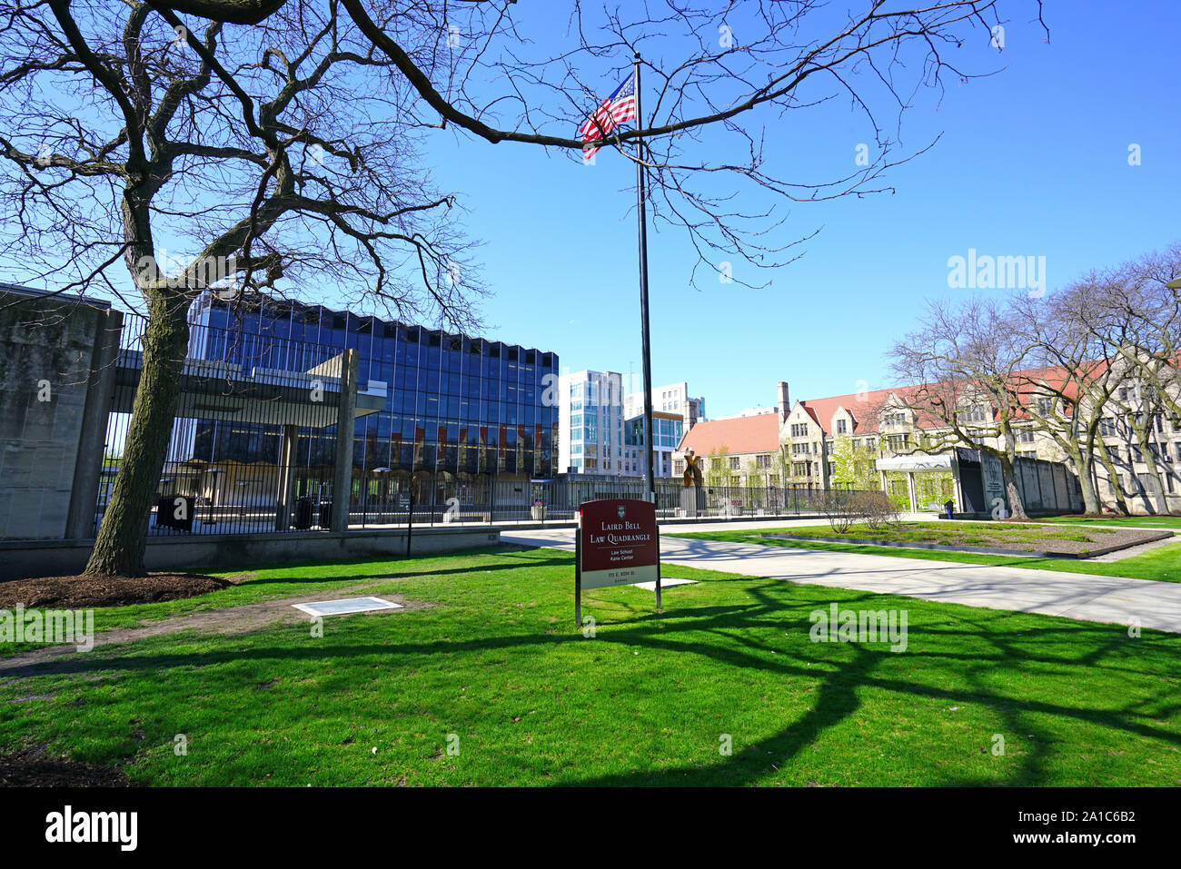 CHICAGO, IL -26 APR 2019- View of the Gothic campus of the University ...