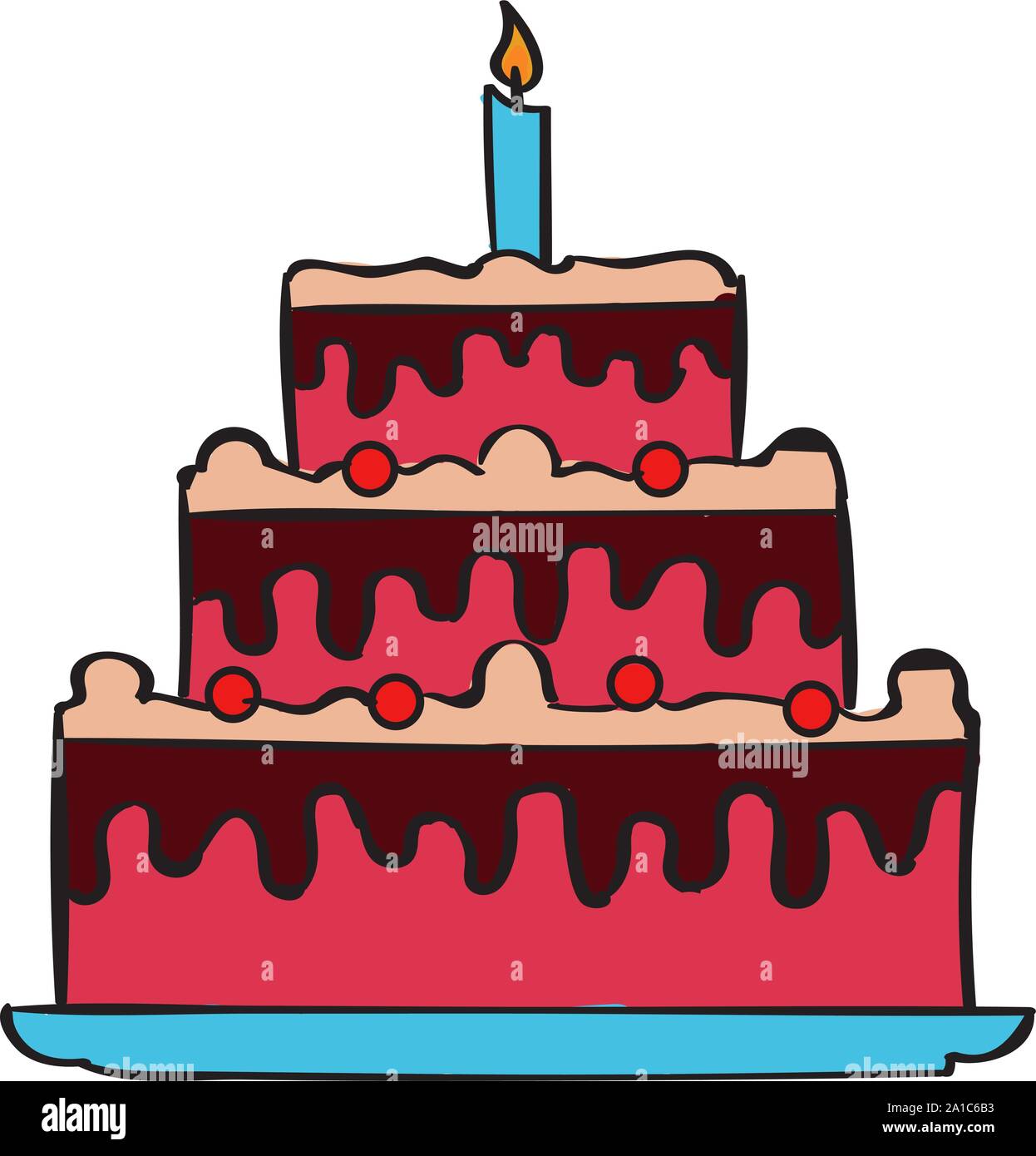 Big cake, illustration, vector on white background Stock Vector Image ...