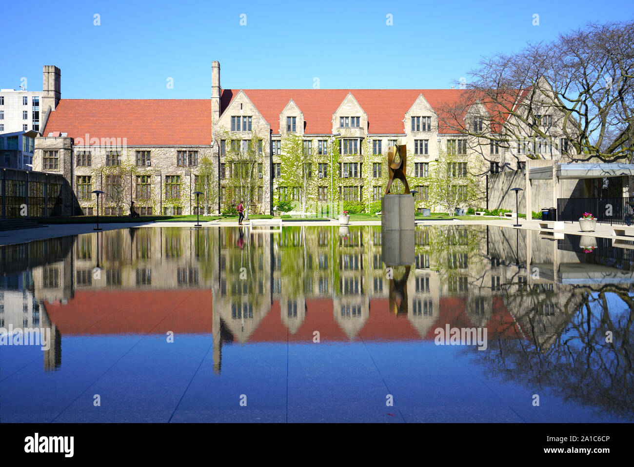 CHICAGO, IL -26 APR 2019- View of the Gothic campus of the University ...