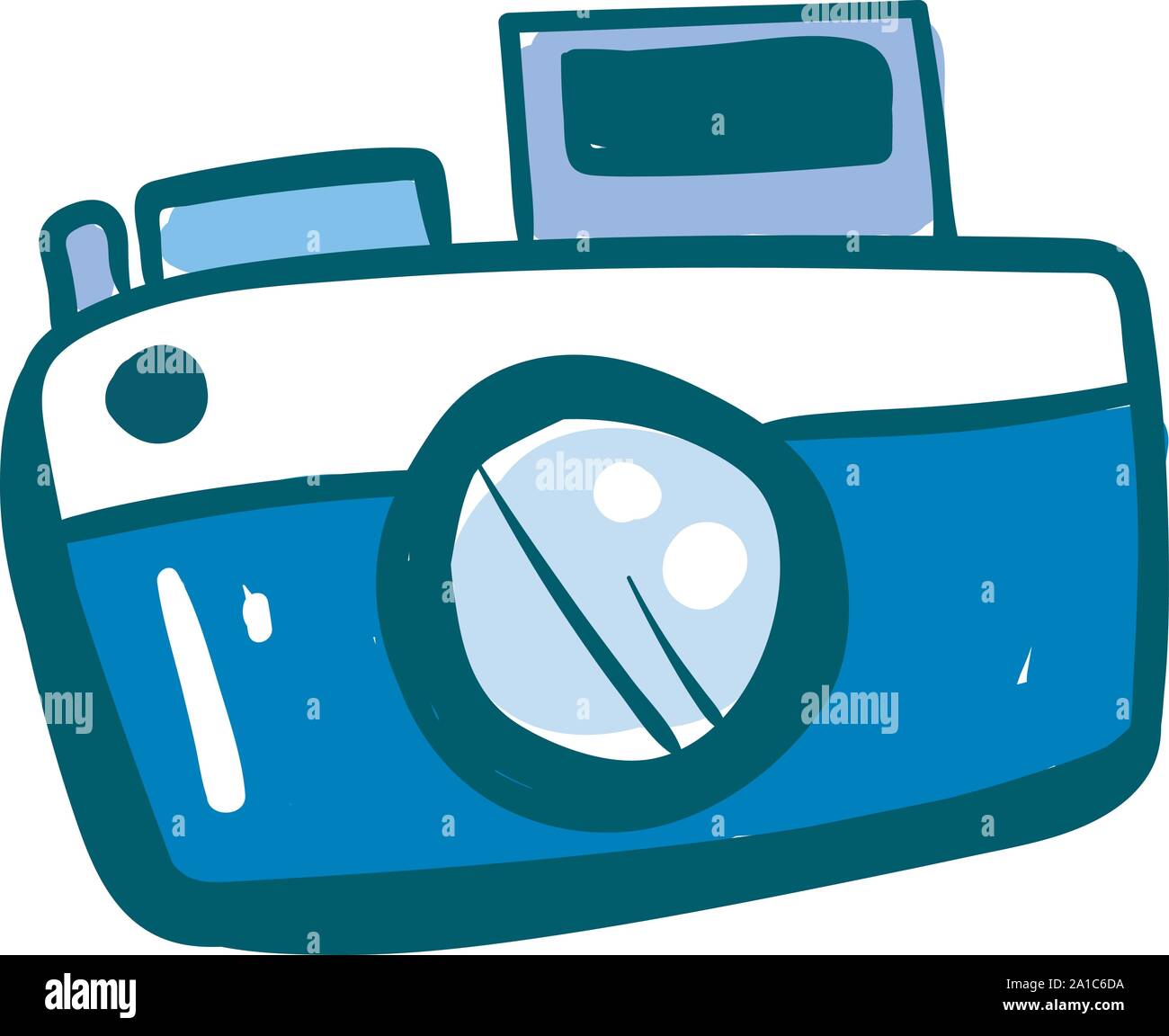 Blue camera, illustration, vector on white background Stock Vector ...