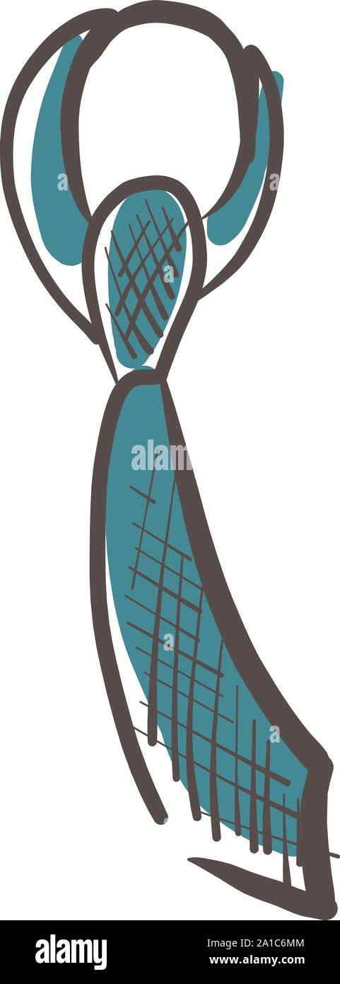 Blue tie, illustration, vector on white background Stock Vector Image ...