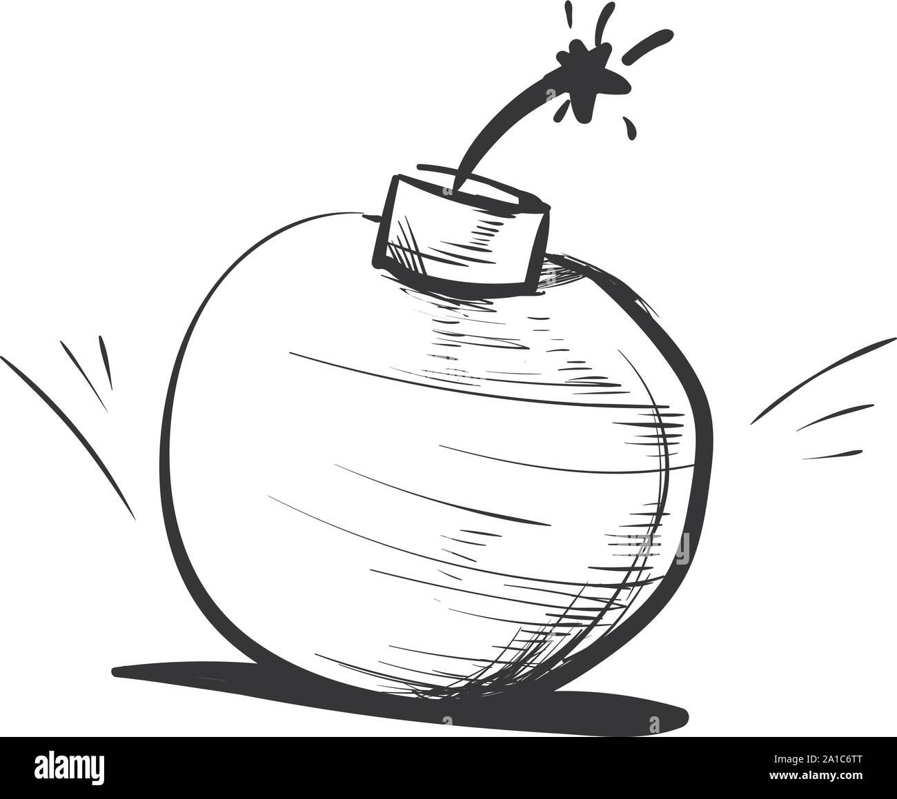 Bomb drawing, illustration, vector on white background Stock Vector ...