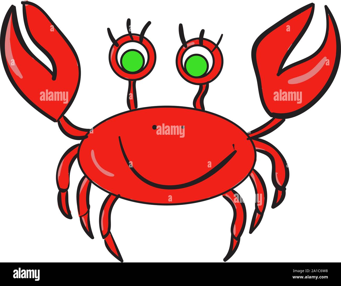 Red crab, illustration, vector on white background Stock Vector Image ...