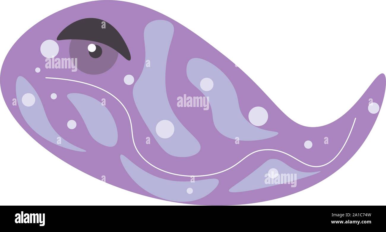 Purple fish, illustration, vector on white background Stock Vector ...